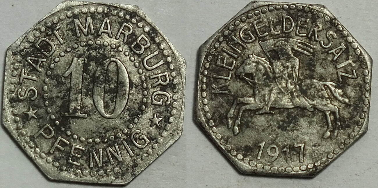Weimar 10 Pf 1917 Stadt Marburg ss | MA-Shops
