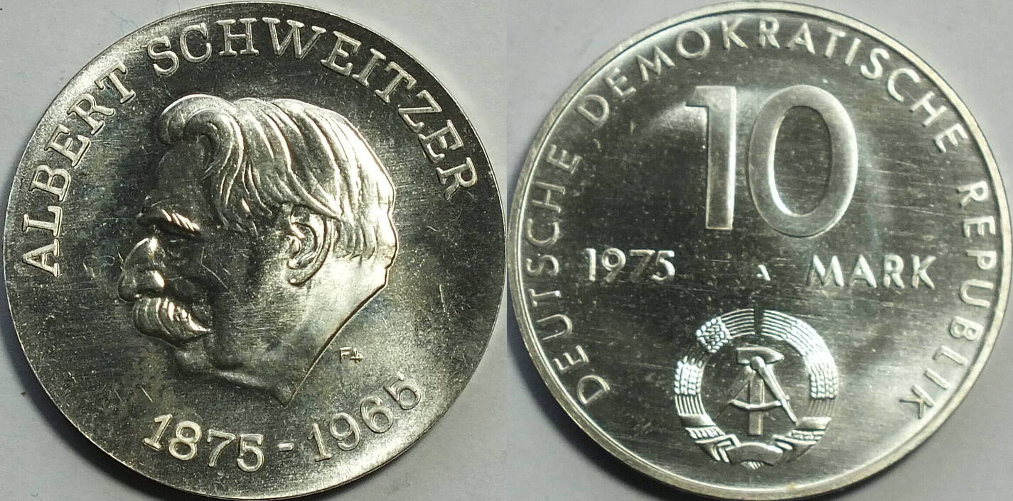DDR 10 Mark 1975 Schweitzer vz - st | MA-Shops