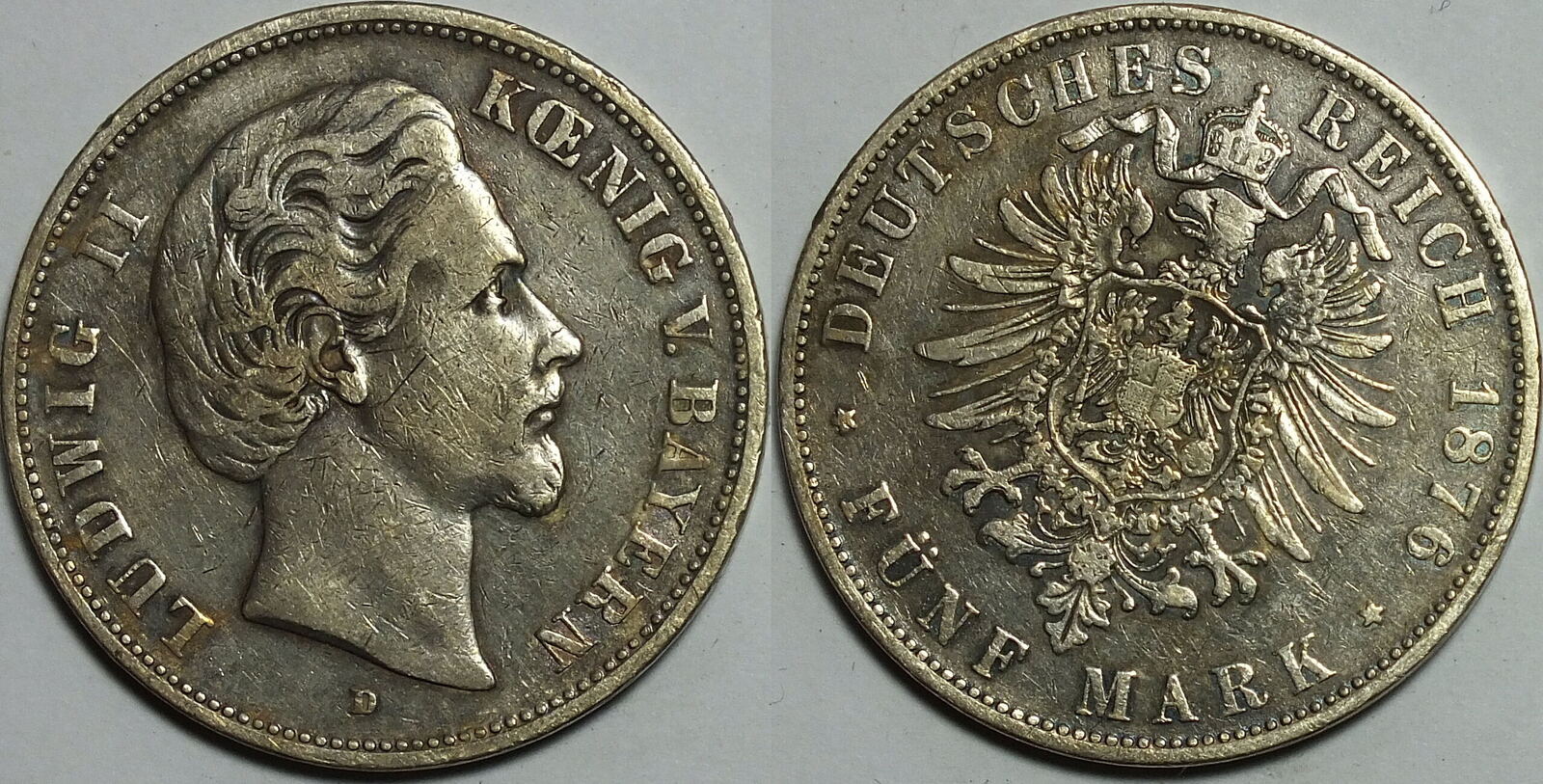Bayern 5 Mark 1876 Ludwig II. (1864-1886) ss | MA-Shops