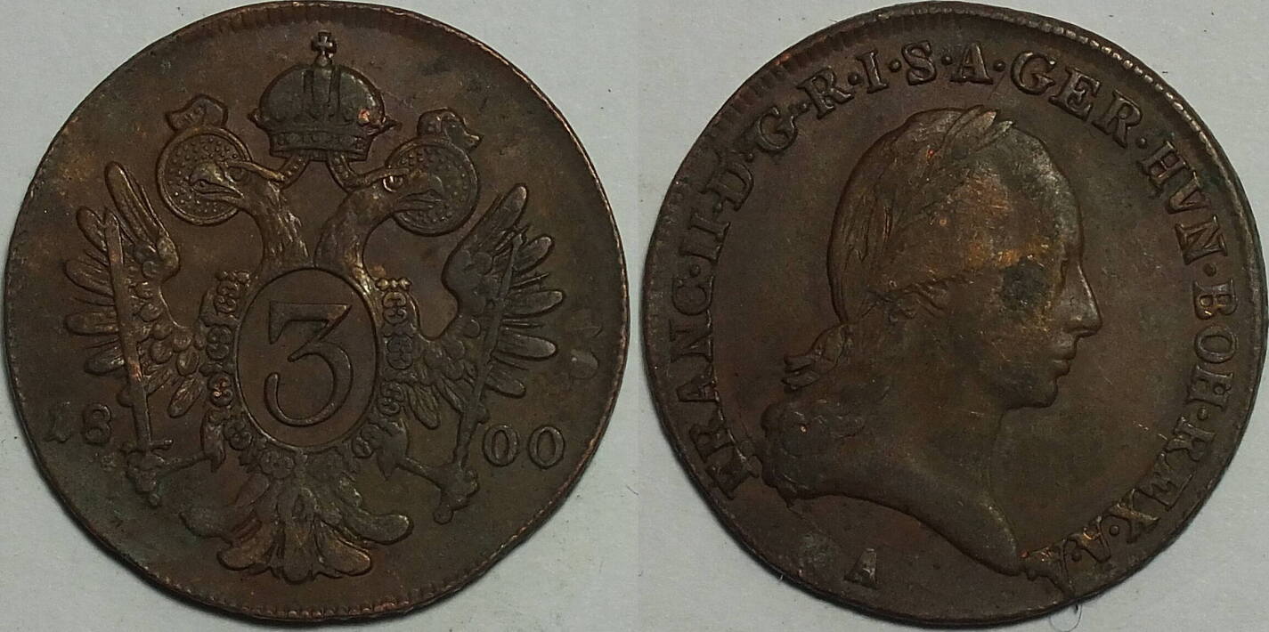 Österreich 3 Kreuzer 1800 A Franz II. (1792-1806) ss - vz | MA-Shops
