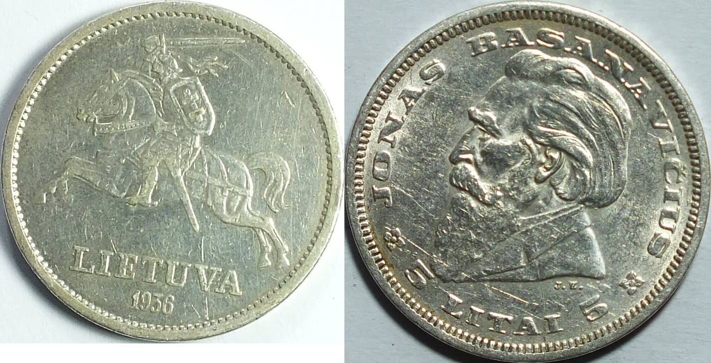 Litauen 5 Litai 1936 Jonas Basanavicius ss | MA-Shops
