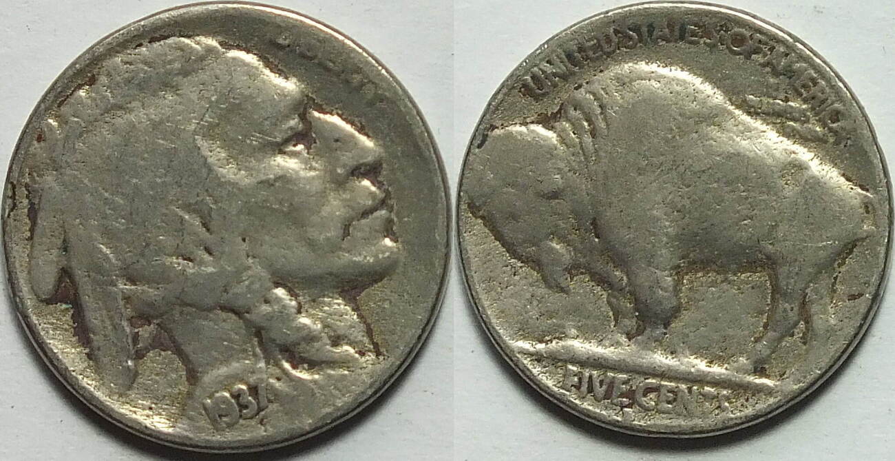 USA 5 Cent 1937 D s-ss | MA-Shops