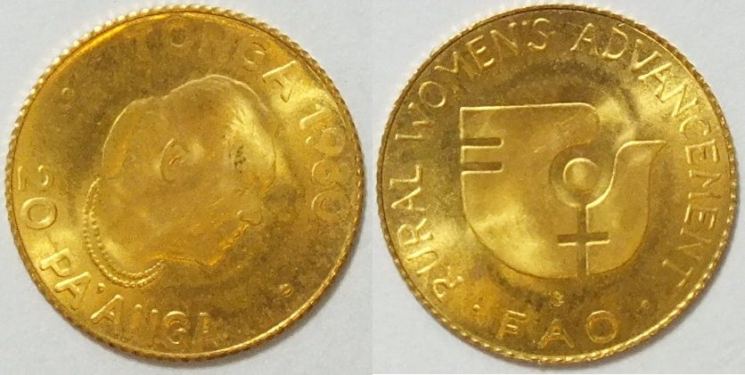 Tonga 20 Paanga Gold 1980 Auflage 750 Stück st | MA-Shops