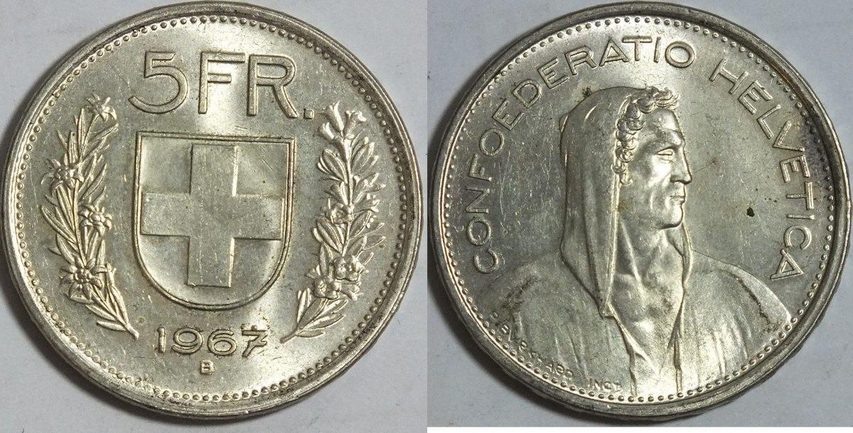 Schweiz 5 Franken 1967 vz | MA-Shops