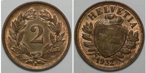 Schweiz 2 Rappen 1932 vz | MA-Shops