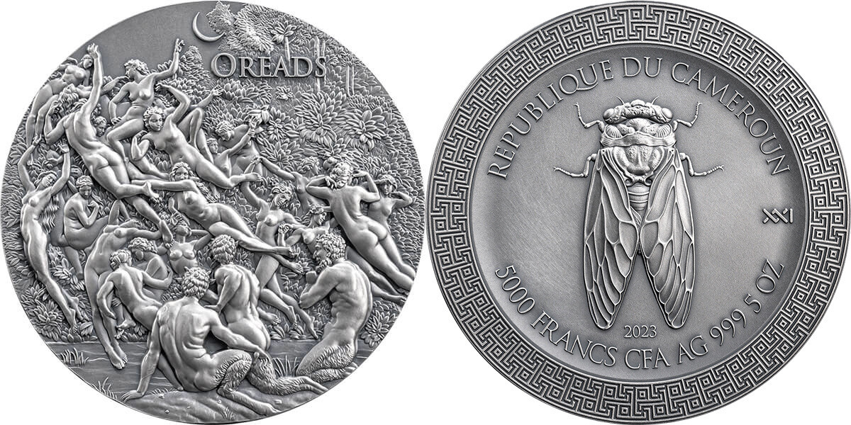 Cameroon 2023 The Oreads Celestial Beauty 5 oz Antique finish Silver ...