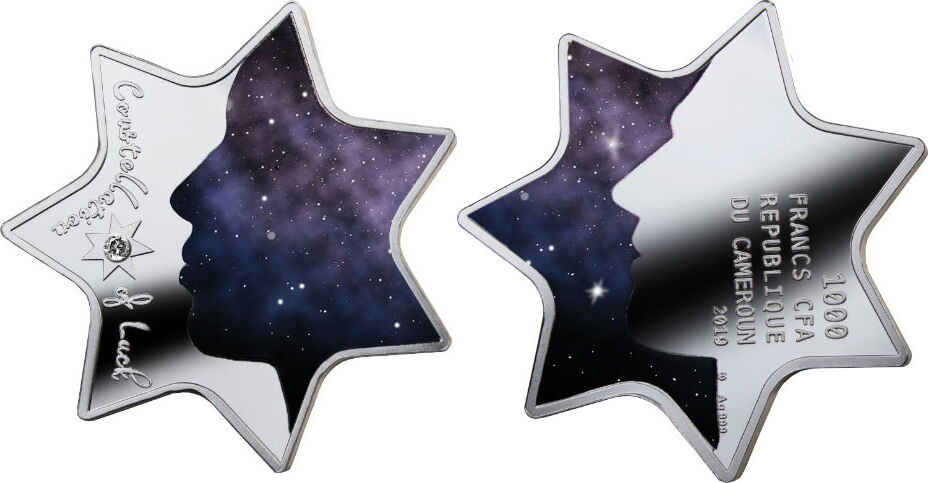 Constellation of Luck Proof Silver Coin 1000 Francs CFA Cameroon 2019 ...