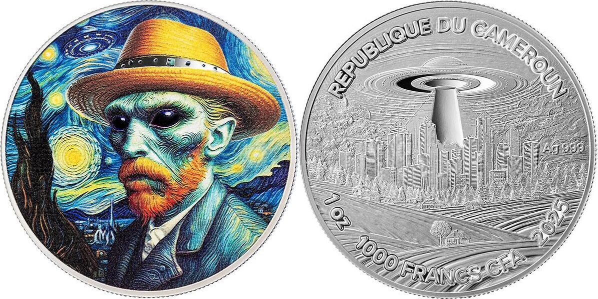 Cameroon 1000 francs 2025 Vincent van Gogh - Strangers Among Us 1 oz ...