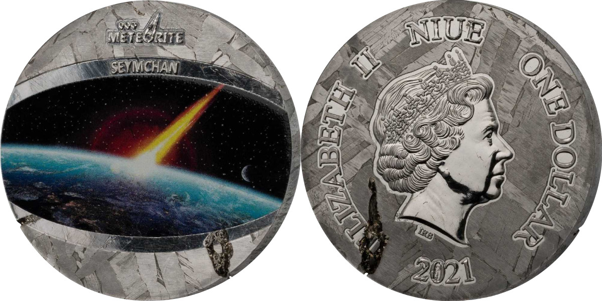 Niue 1 dollar 2021 Seymchan Meteorite 1 oz Coin PP | MA-Shops