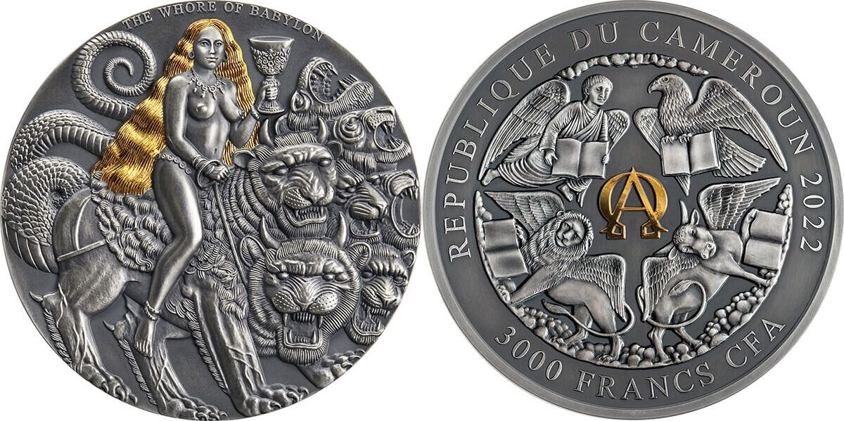 Cameroon 3000 francs 2022 The Whore of Babylon - Apocalypse 3 oz Silver ...