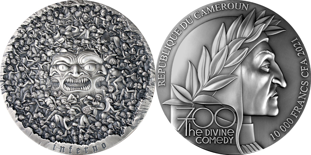 Cameroon 2021 The Divine Comedy - Inferno Dante Alighieri 700th ...