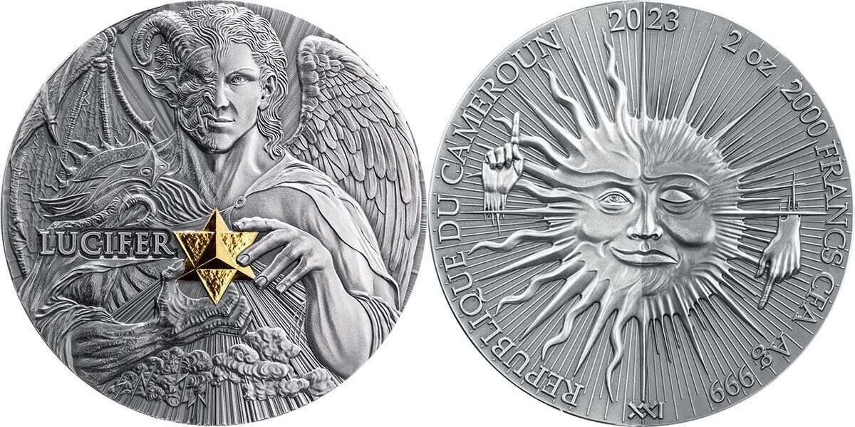 Cameroon 2023 Lucifer Morning Star Dual Essence 2 oz Antique finish ...