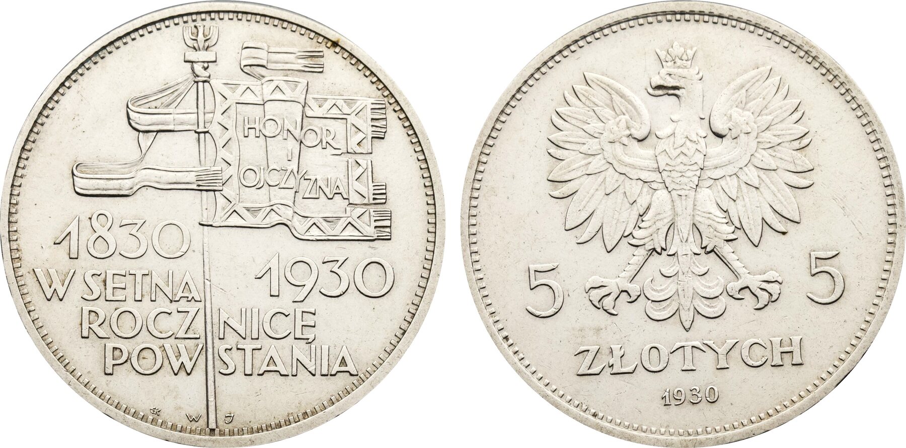 Poland 5 Zlotych 1930 Republic AU/UNC | MA-Shops