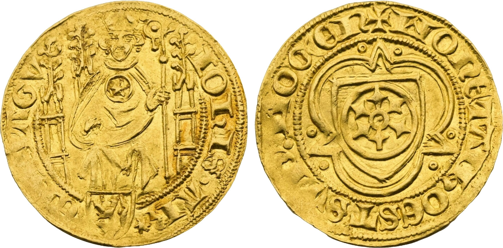 Germany Gulden ND (1397-1419) Mainz. Johann II von Nassau, Bingen mint ...