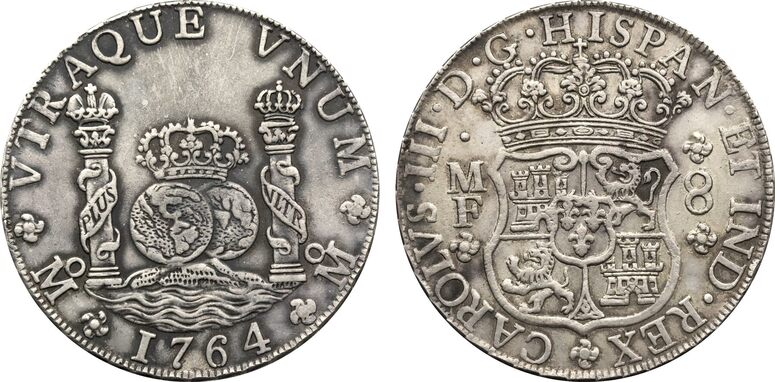 Mexico 8 Reales 1764-MF Charles III XF/AU | MA-Shops