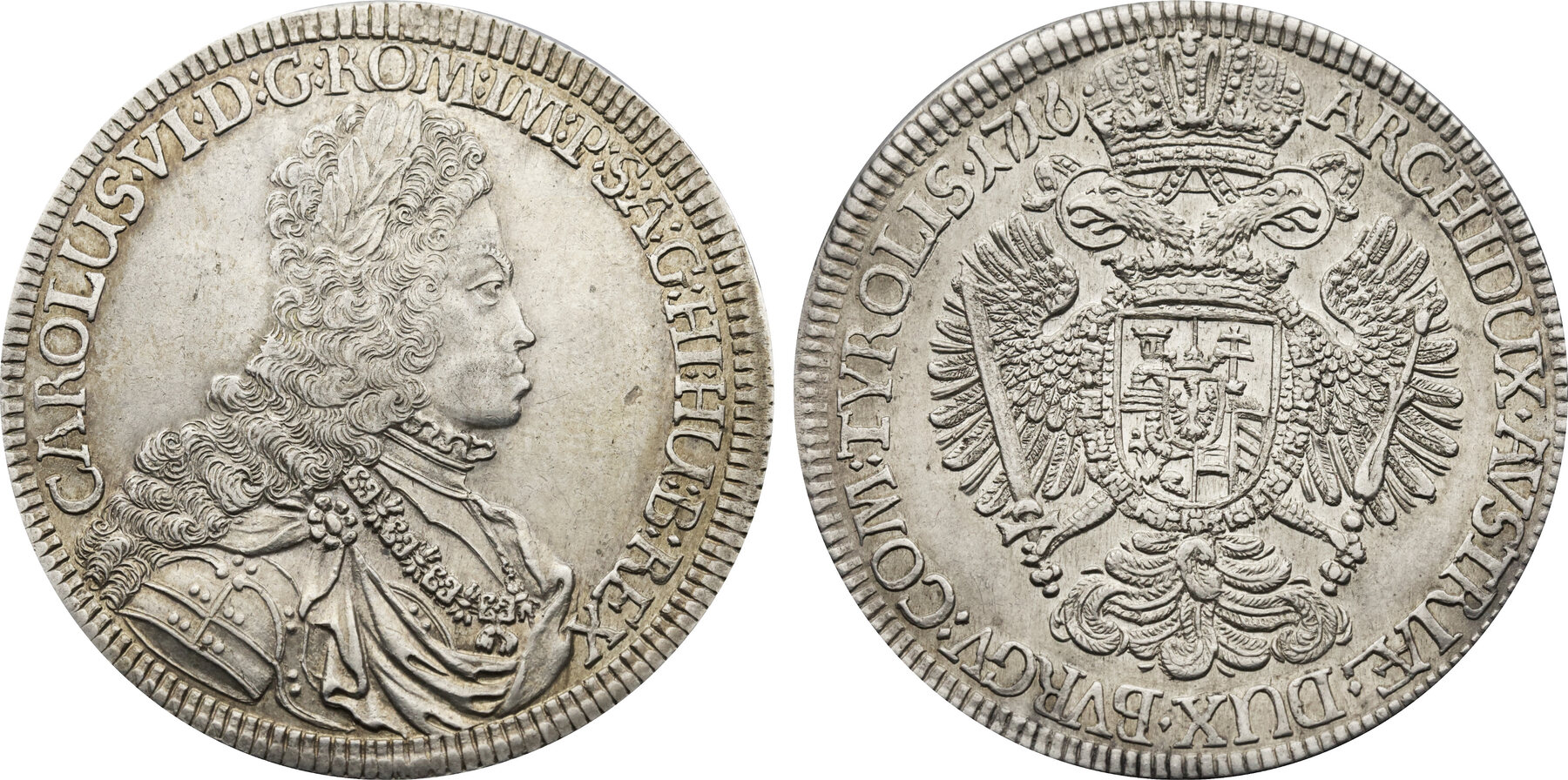 Austria Taler 1716 Karl VI, Hall mint AU/UNC | MA-Shops