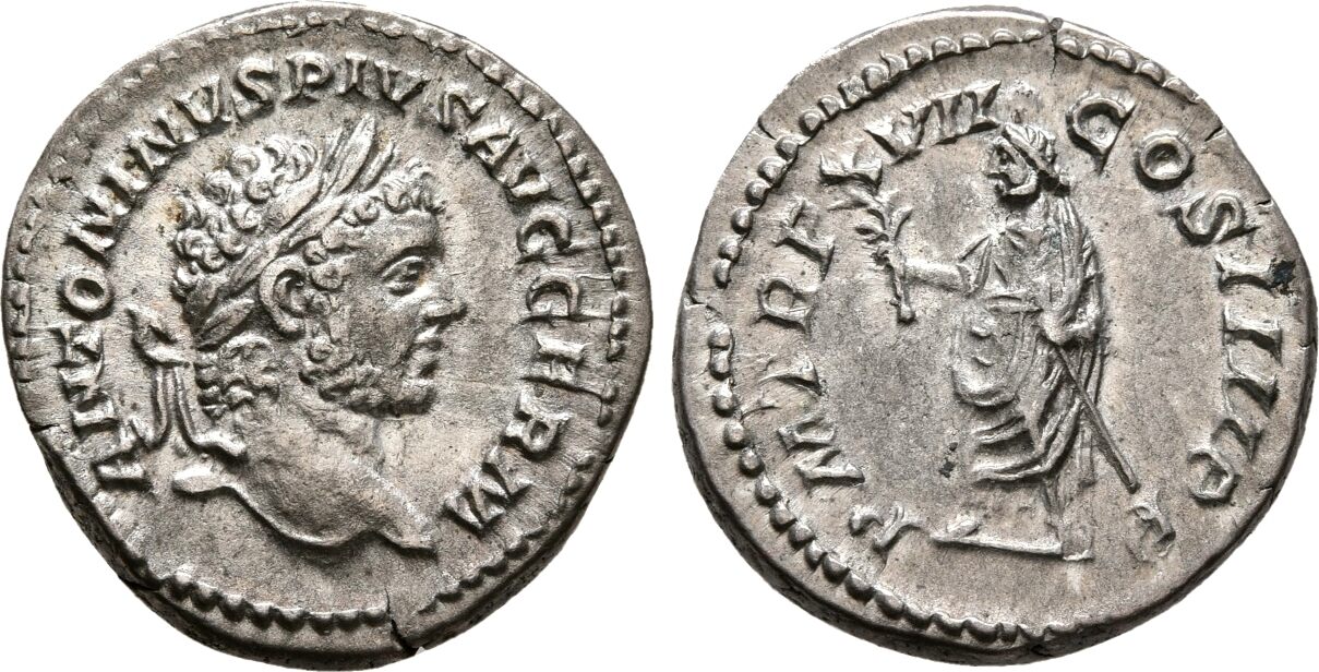 Roman Imperial. AR Denarius AD 198-217. Caracalla, Extremely fine. | MA ...
