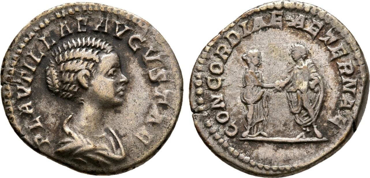 Roman Imperial. AR Denarius AD 202-205. Plautilla. Augusta, Good Very ...