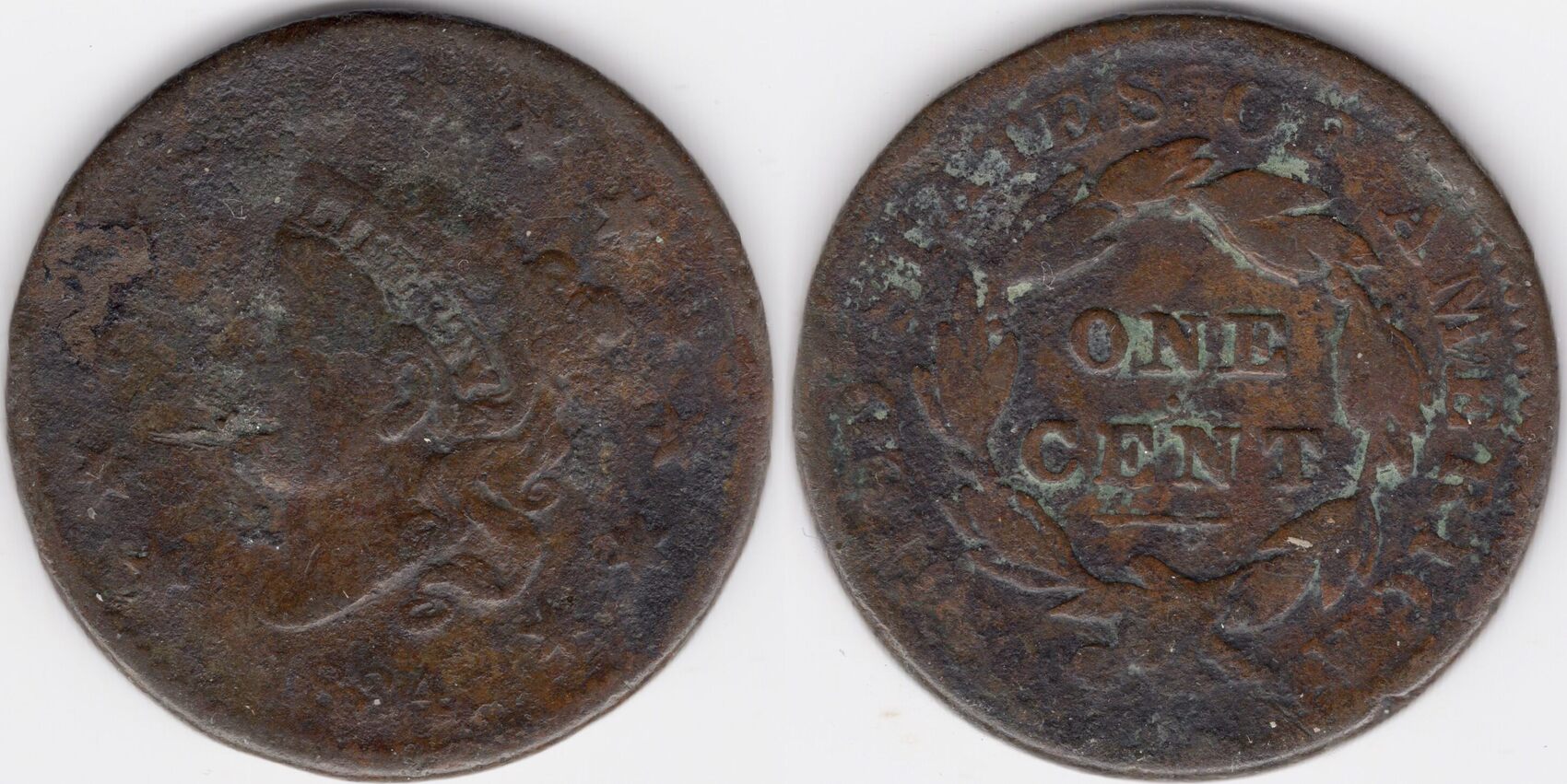 United States 1834 copper Large US Cent (L34) | MA-Shops