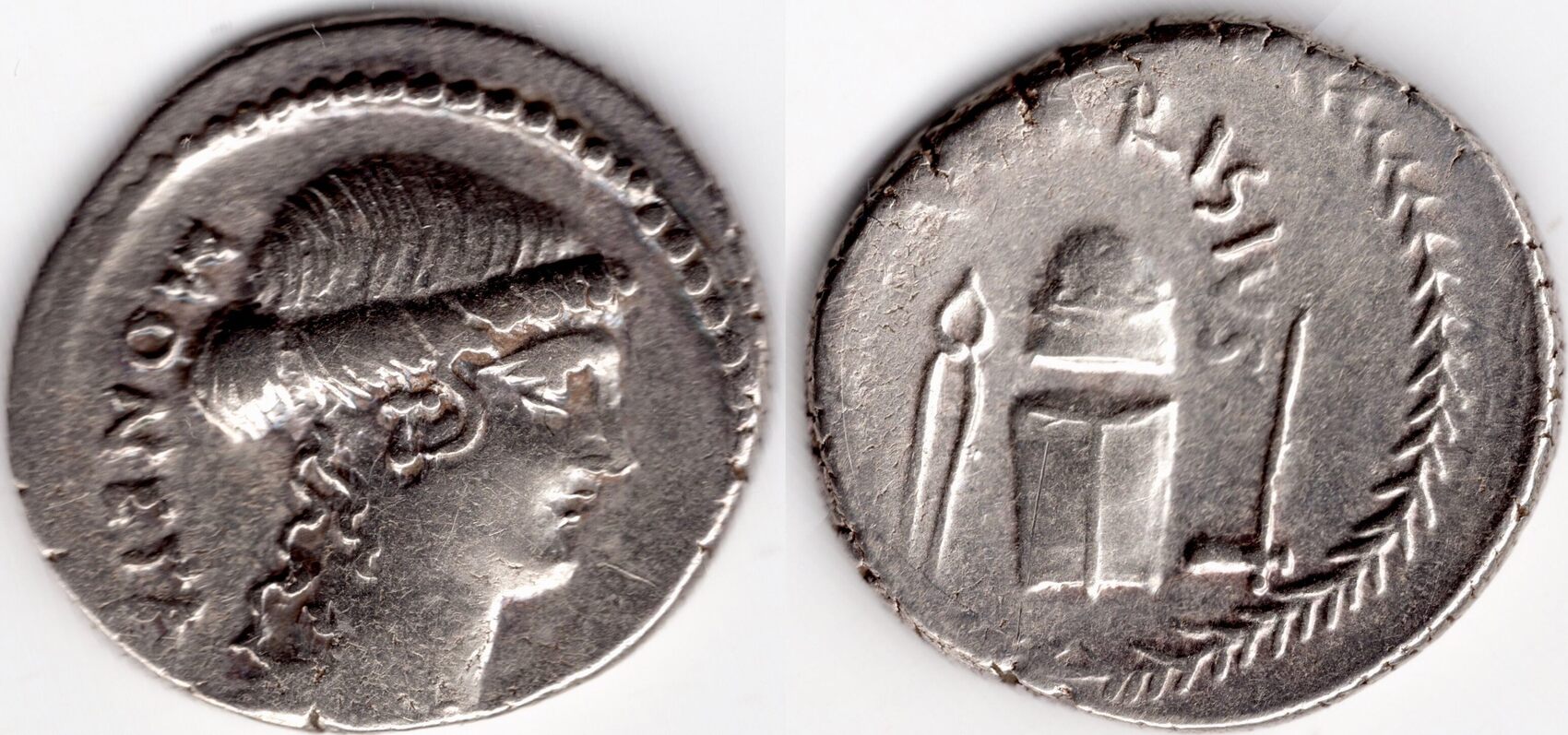 46 BC ancient Roman Republic Carisius denarius 49 BC (C89) | MA-Shops