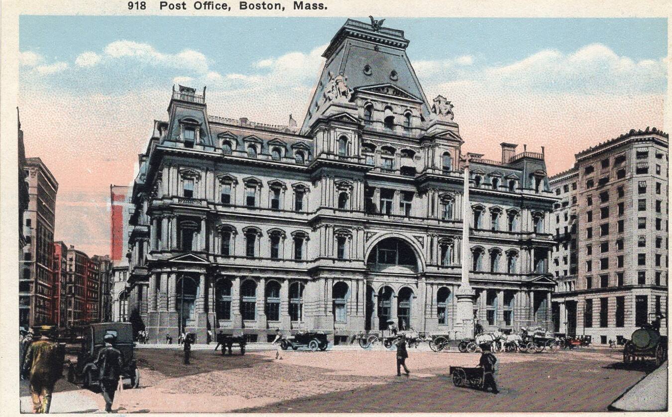 USA early 1900s Boston Post Office vintage postcard | MA-Shops