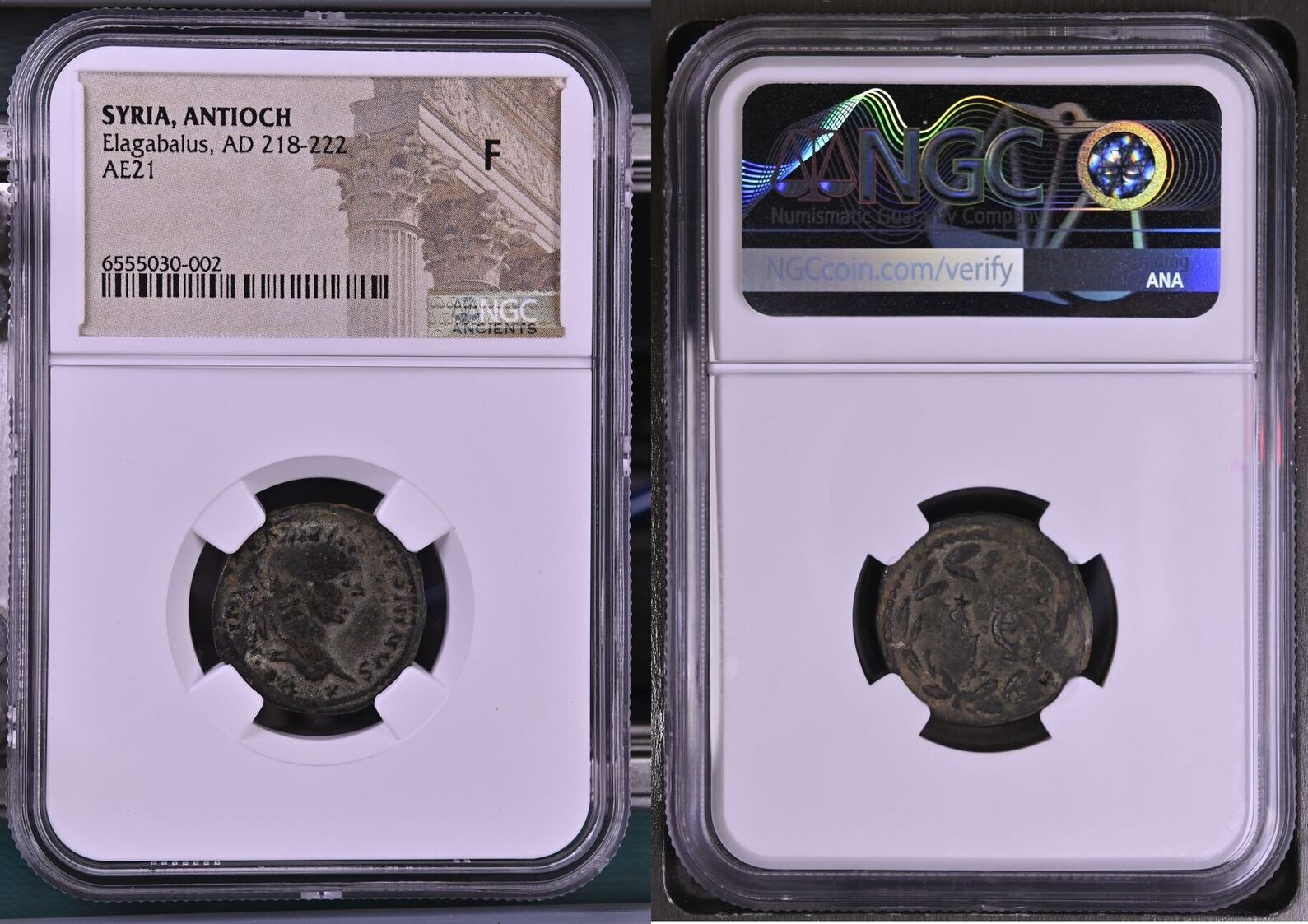 SYRIA, ANTIOCH AE21 Elagabalus, AD 218-222 NGC certified Roman-Syrian ...