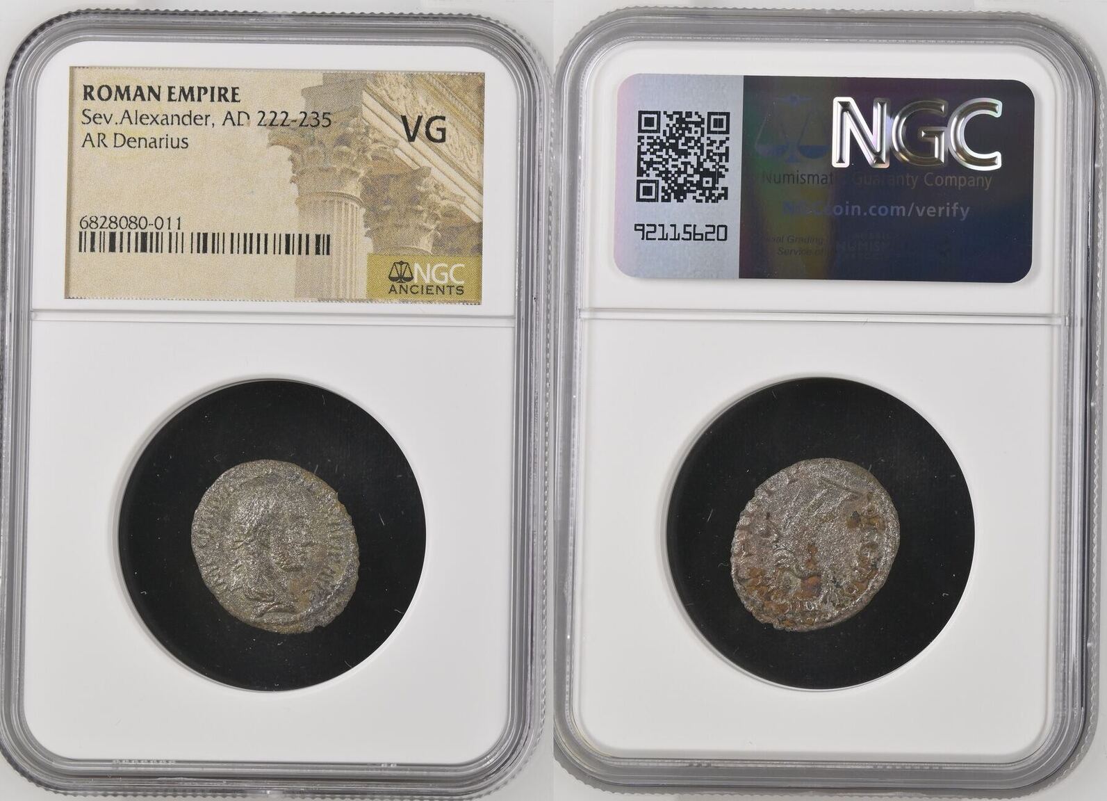 ROMAN EMPIRE AR Denarius Sev.Alexander, AD 222-235 NGC certified ...