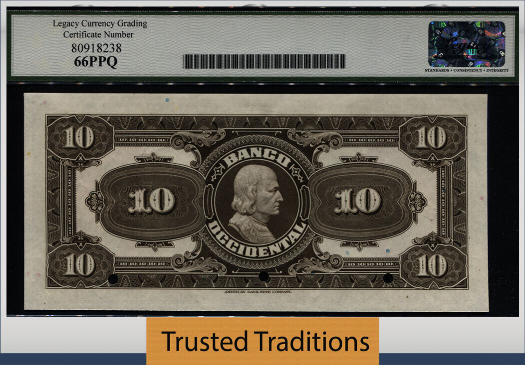 Welt Banknoten 10 COLONES 1925 EL TT PK S196s SALVADOR SCARCE SPECIMEN ...