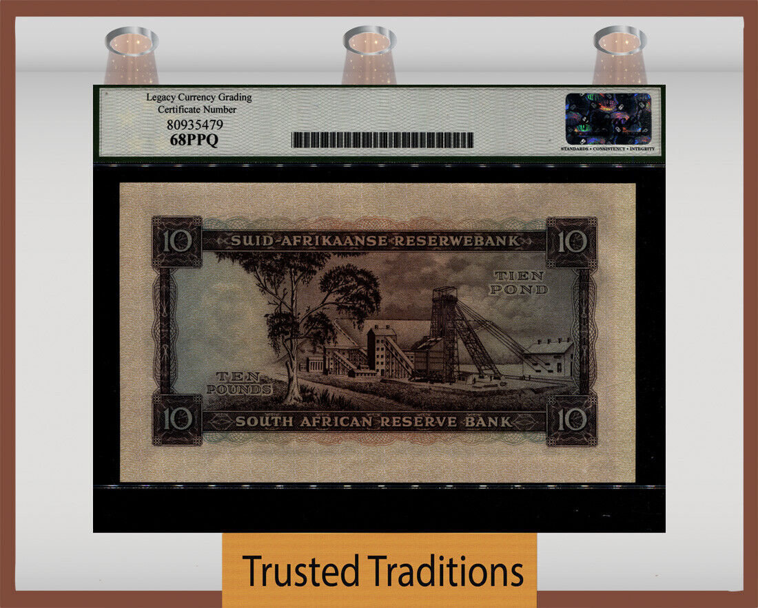 Welt Banknoten 10 POUNDS TT PK 98 1952-58 SOUTH AFRICA THE ONLY ONE IN ...