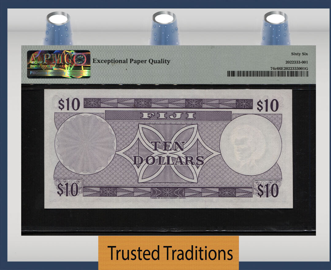 Welt Banknoten 10 DOLLARS 1974 TT PK 74c ND FIJI QUEEN ELIZABETH II ...