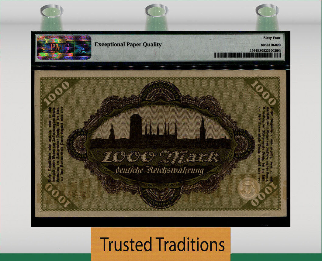 Welt Banknoten 1000 MARK TT PK 15 1922 DANZIG SENATE of the ...