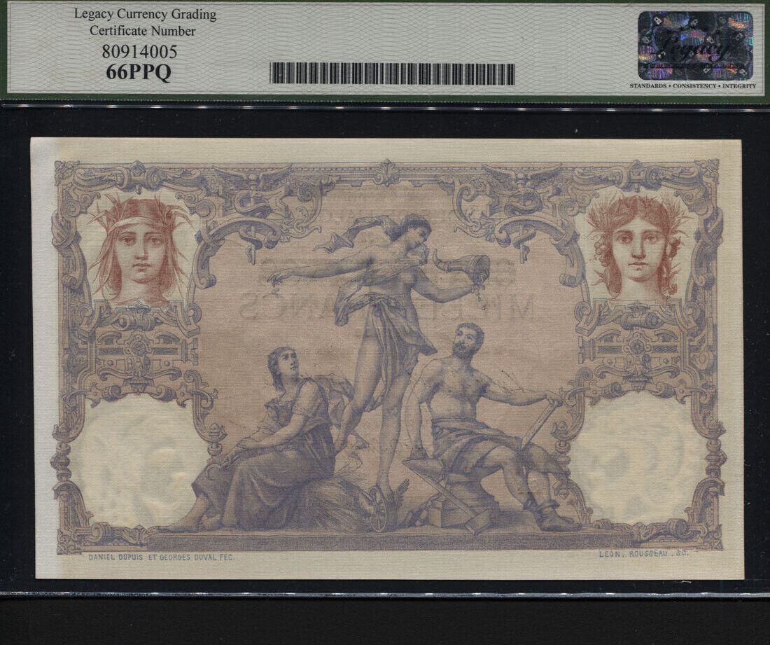 Welt Banknoten 1000 FRANCS TT PK 31 1942-43 TUNISIA ON 100 FRANCS LCG ...