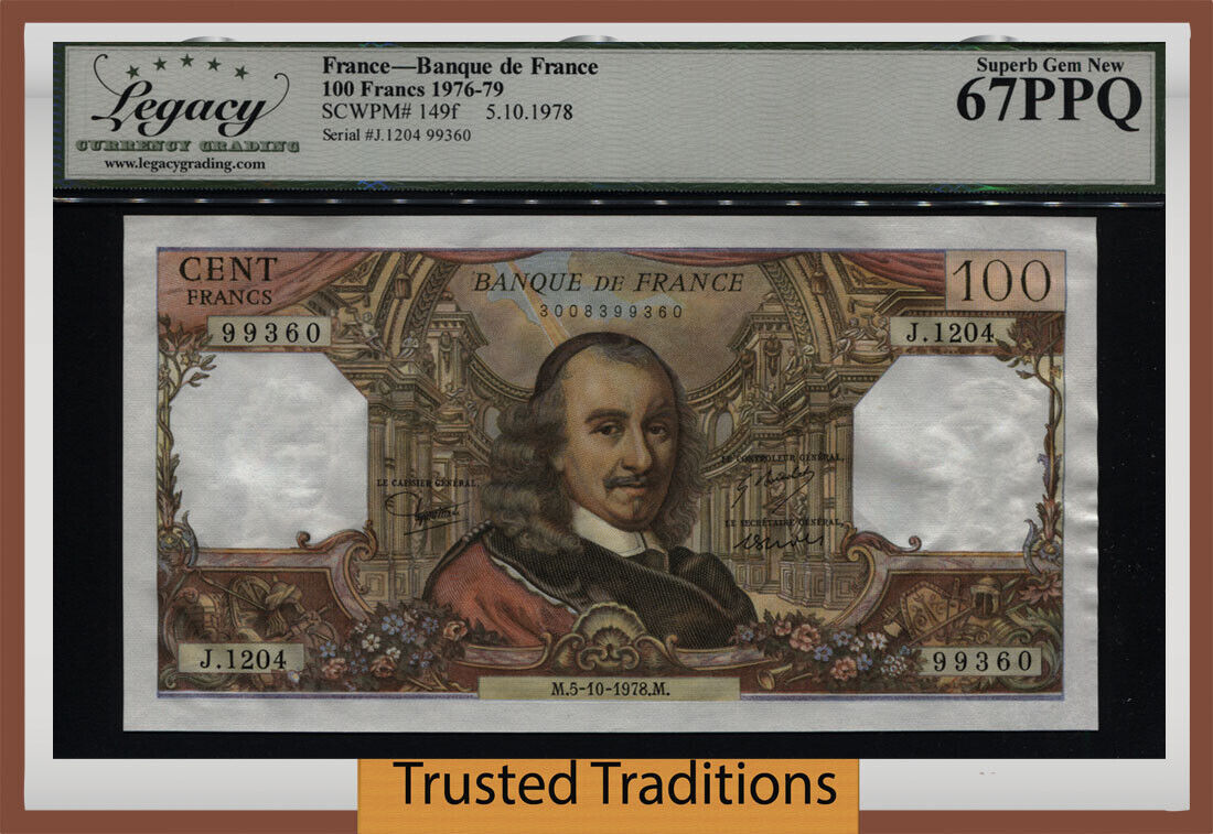 Welt Banknoten 1978 FRANCE 1978 TT PK 149f FRANCE 100 FRANCS LCG 67 PPQ ...