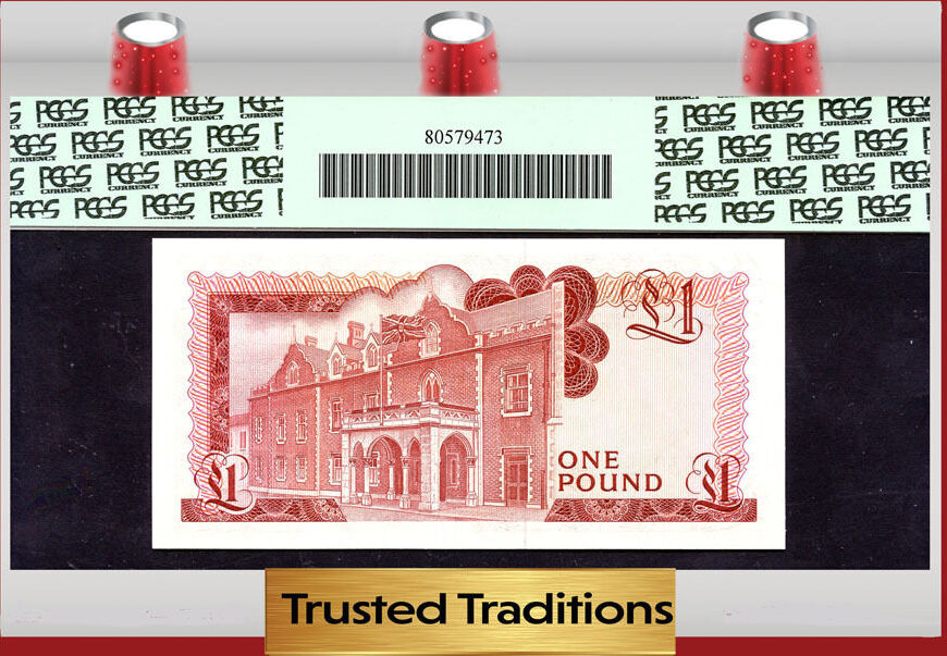 Welt Banknoten 1 POUND 1975 TT PK 20a GIBRALTAR QUEEN ELIZABETH II PCGS ...