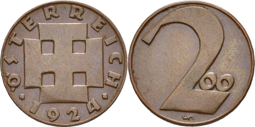 Österreich 2 Groschen 1924 Pfr. | MA-Shops