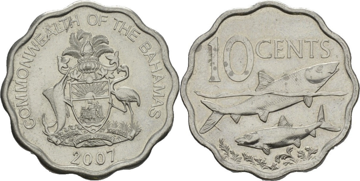 Bahamas 10 Cents 2007 unz. | MA-Shops