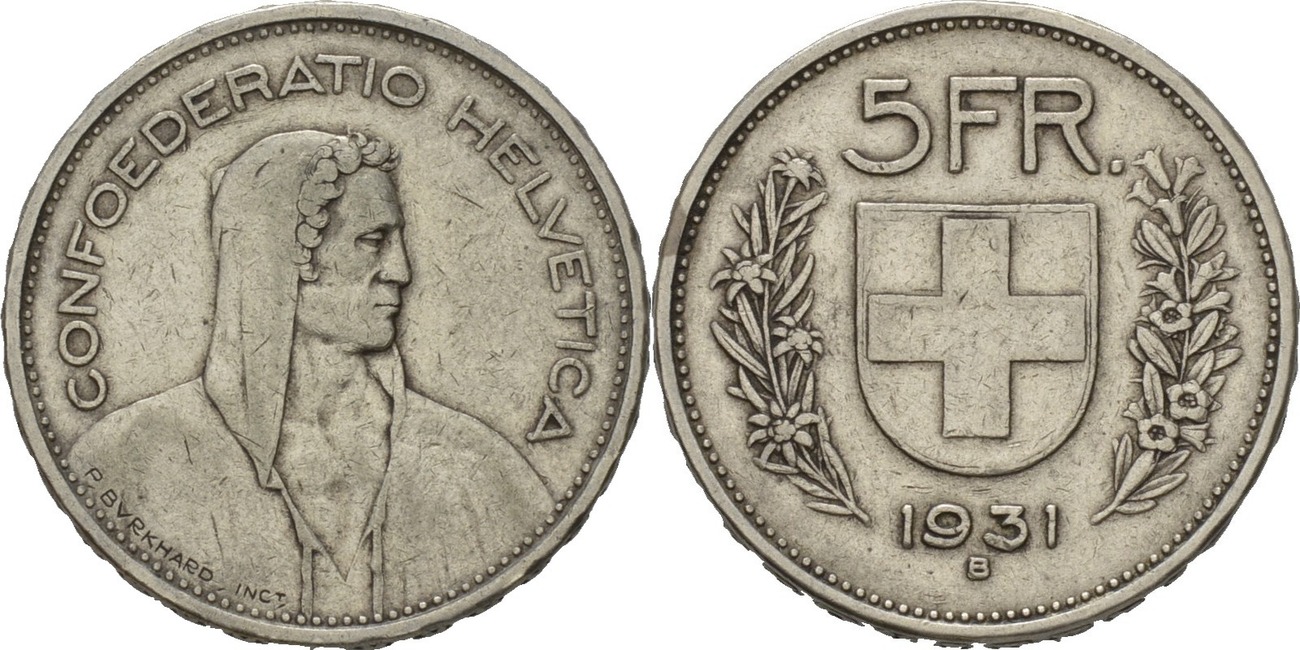 Schweiz 5 Franken 1931 B SS | MA-Shops