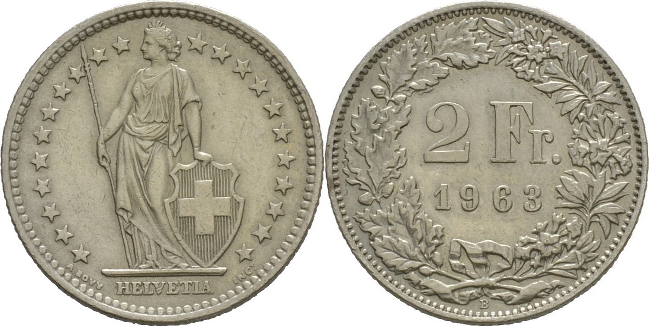 Schweiz 2 Franken 1963 B VZ | MA-Shops