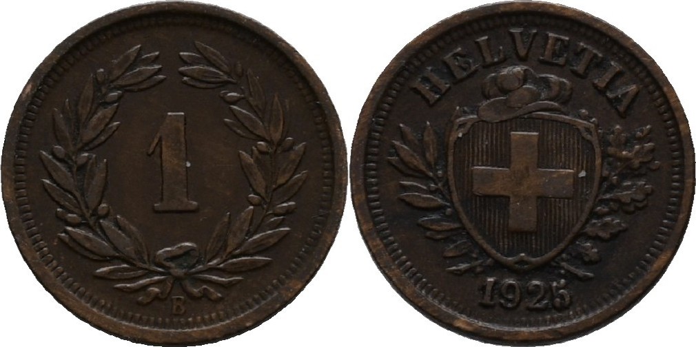Schweiz 1 Rappen 1925 VZ | MA-Shops