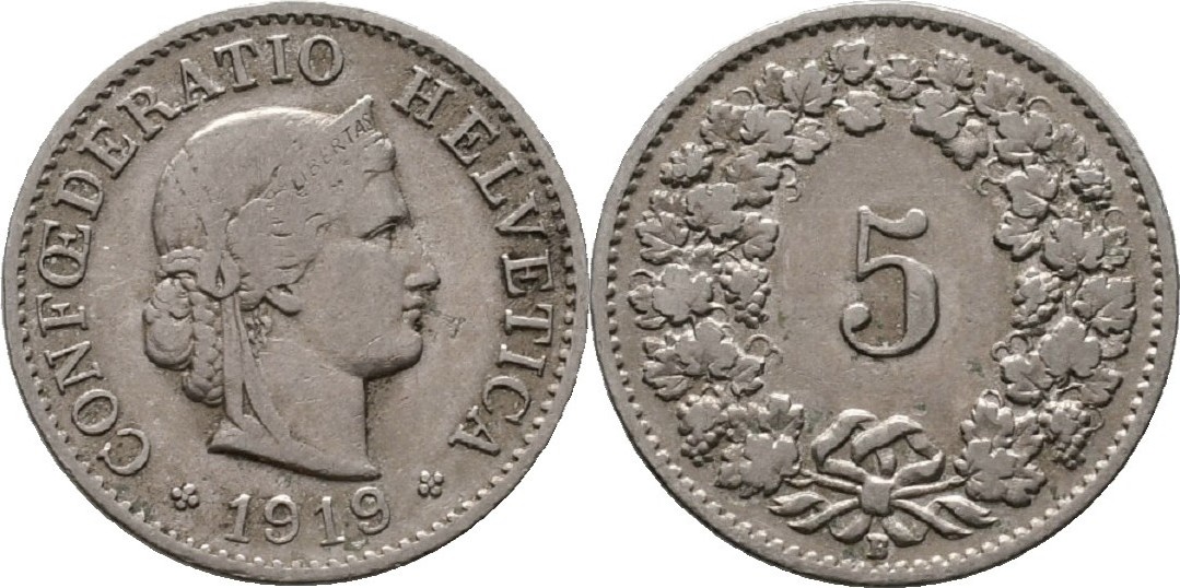 Schweiz 5 Rappen 1919 SS | MA-Shops