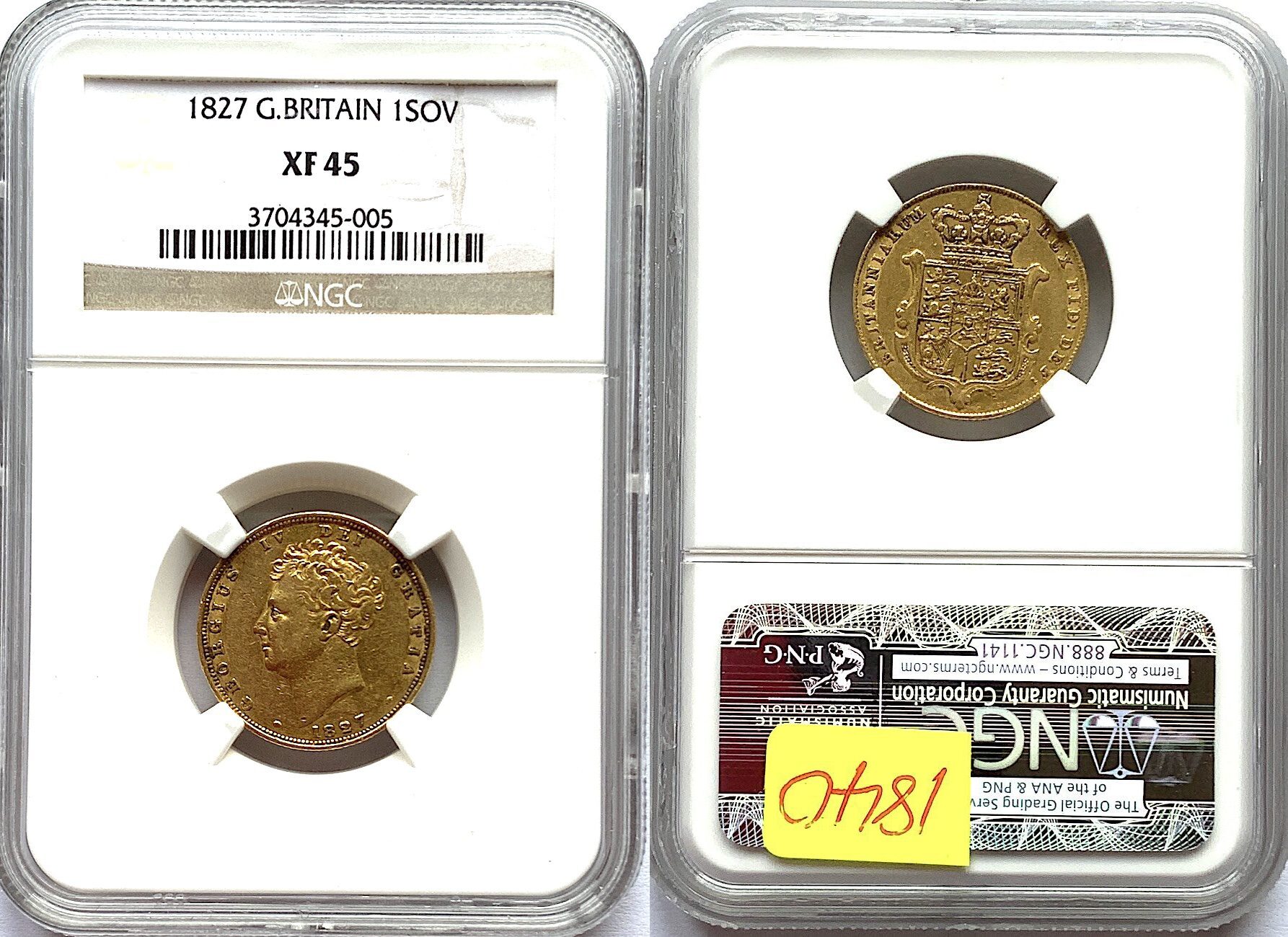 United Kingdom 1827 Sovereign George IV NGC XF45 | MA-Shops