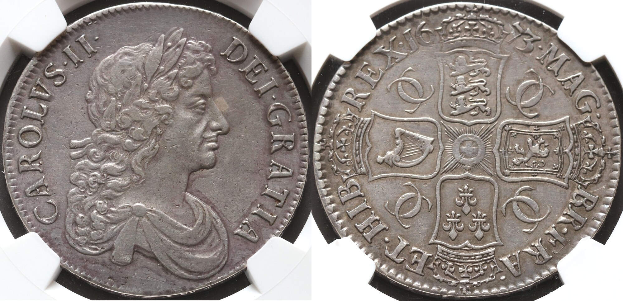 United Kingdom 1673 Crown NGC AU Charles II | MA-Shops