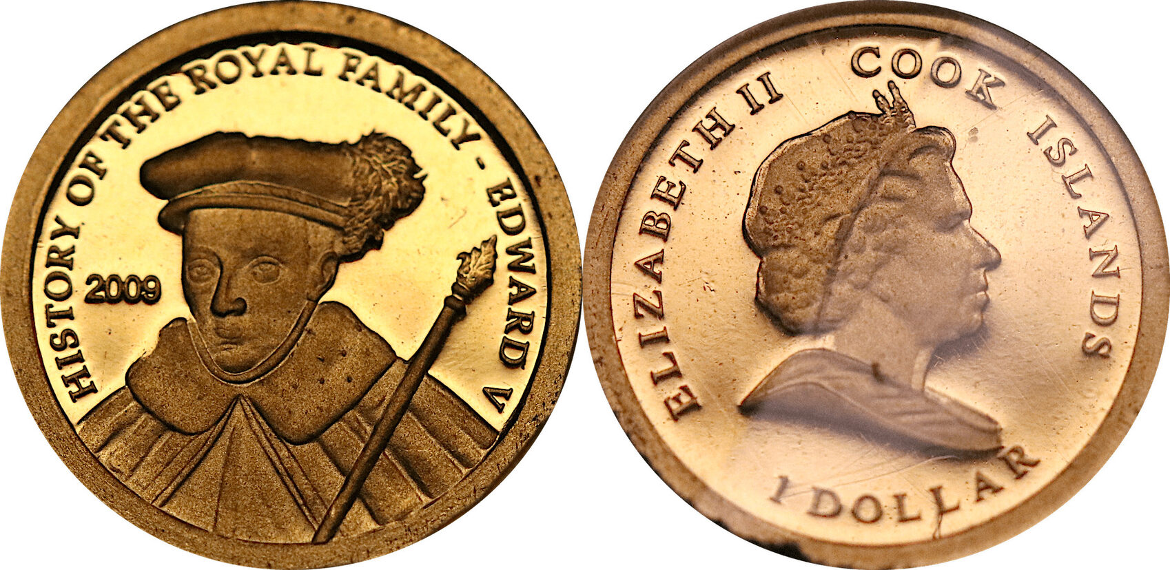 United Kingdom Modern gold coins 2009 $1 Dollar Edward V Gold Coin Cook ...