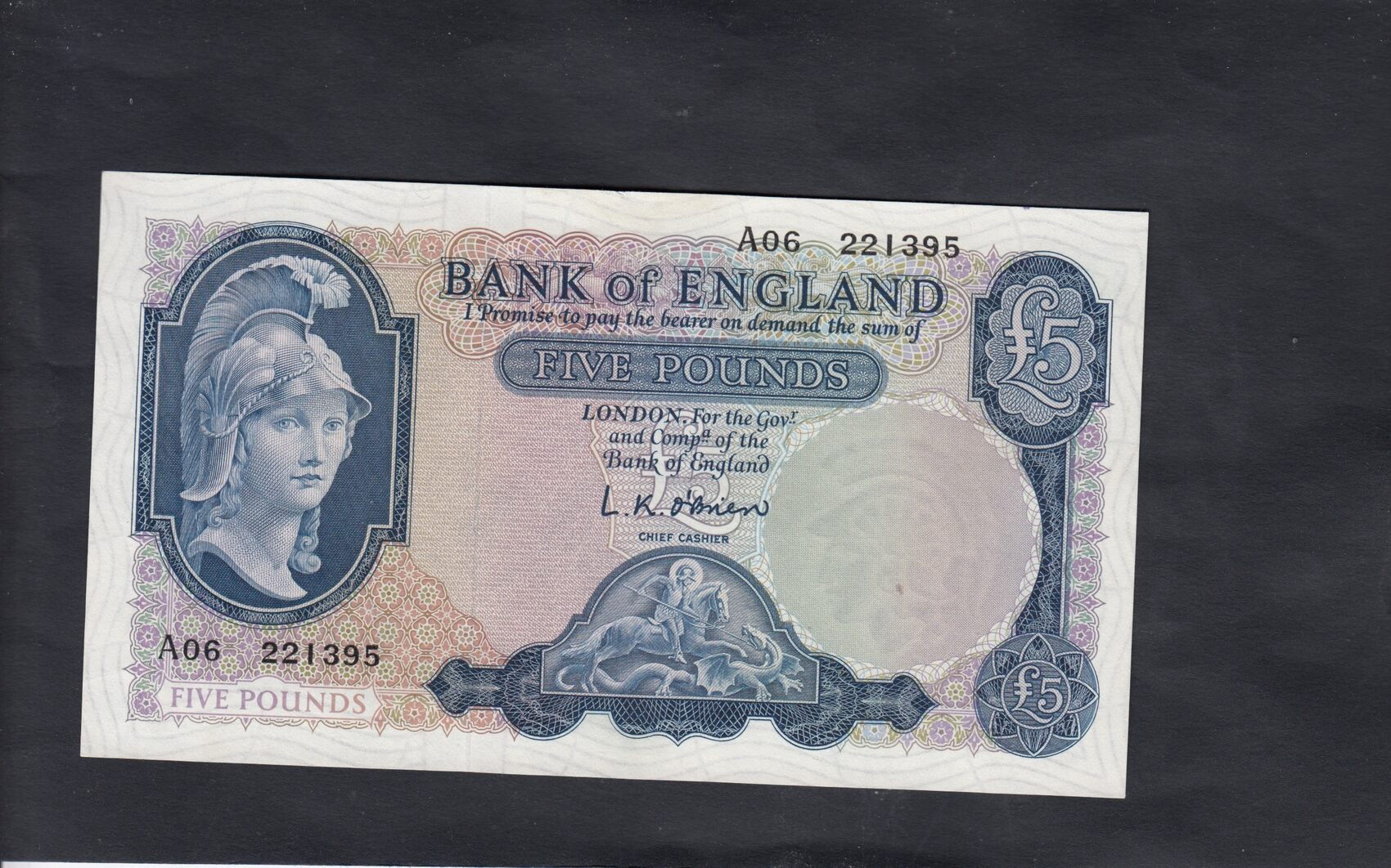 Great Britain 5 Pounds 1957 BRITANNIA P.371. unz | MA-Shops