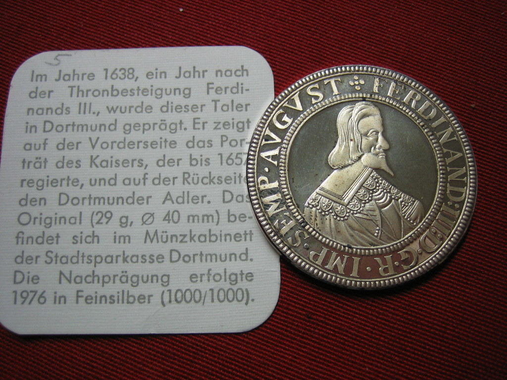 Dortmund Ferdinand III. NP Reichsthaler 1638 Polierte Platte Proof | MA ...