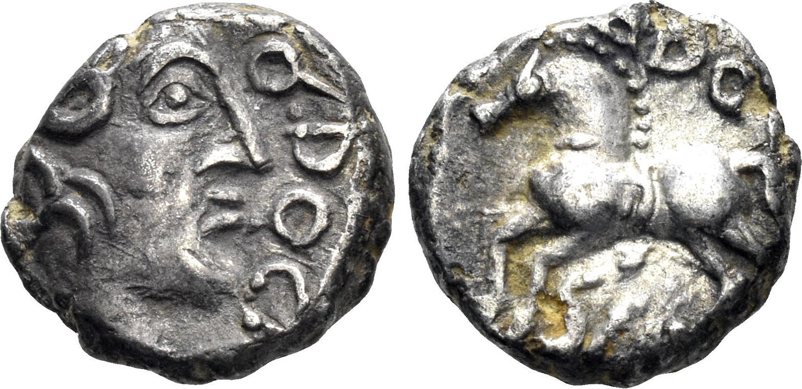 GREEK AR Quinarius Celtic Northeast Gaul. Sequani. 1st century BC. (1 ...