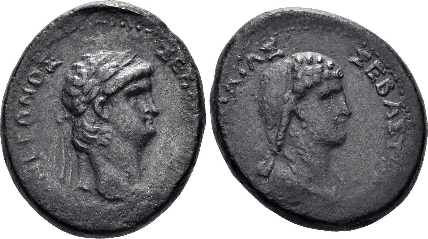 ROMAN 54-68 n. Chr. Galatia, Koinon of Galatia. Nero, with Poppaea. AE ...