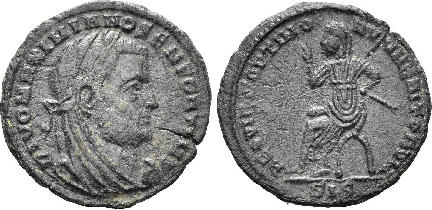 ROMAN 310 AD Divus Maximianus. Died AE 1/4 follis (1.09g, 16.5mm ...