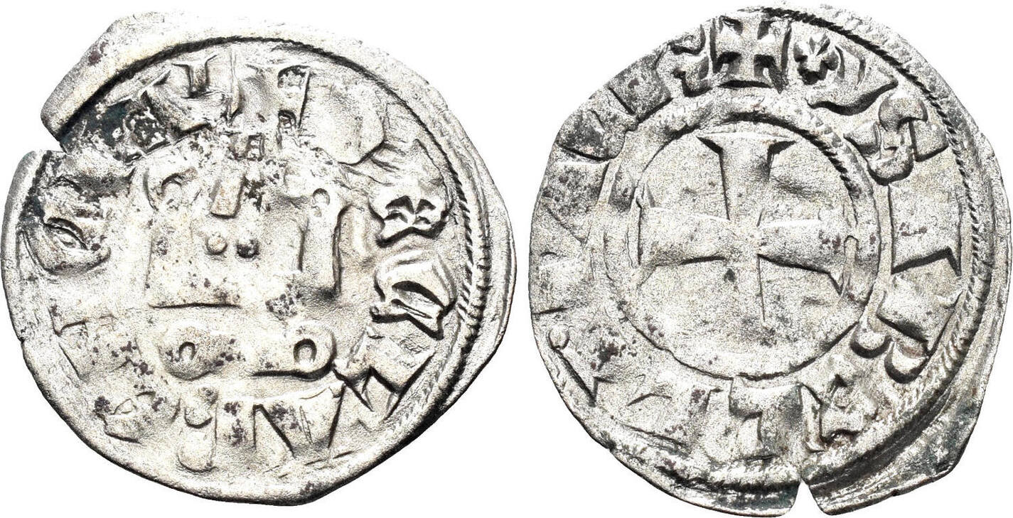 MIDDLE AGES Denier 1297-1301 Crusaders, Principality of Achaea ...