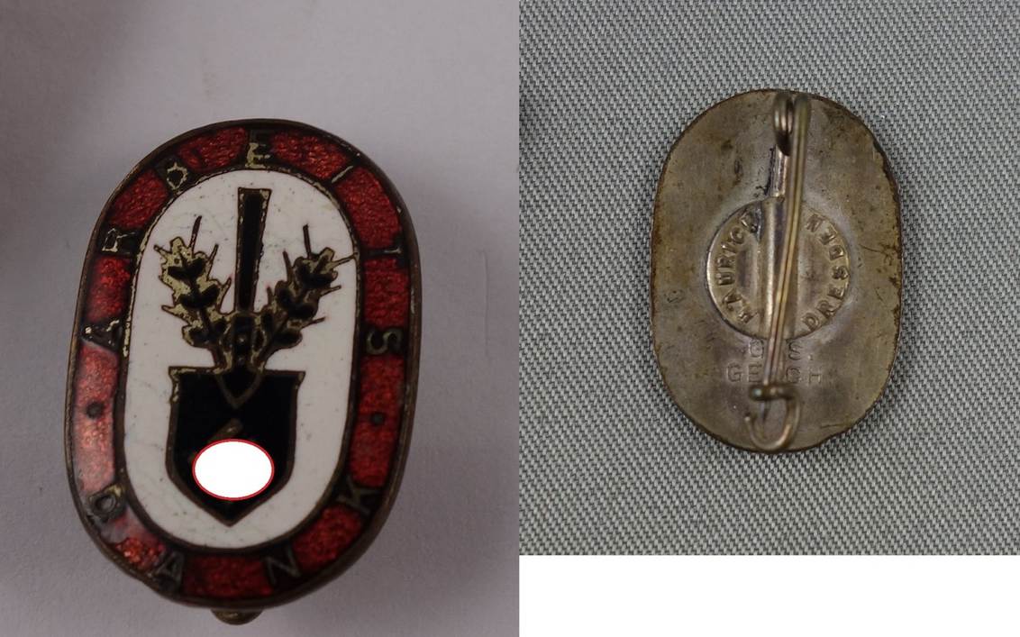 3.Reich 1939-45 RAD Abzeichen "Arbeits Dank" (H.Aurich Dresden) | MA-Shops